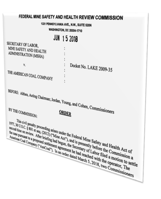 MSHA and FMSHRC ALJ Still At Odds Over Settlement Approval – The MSHA ...